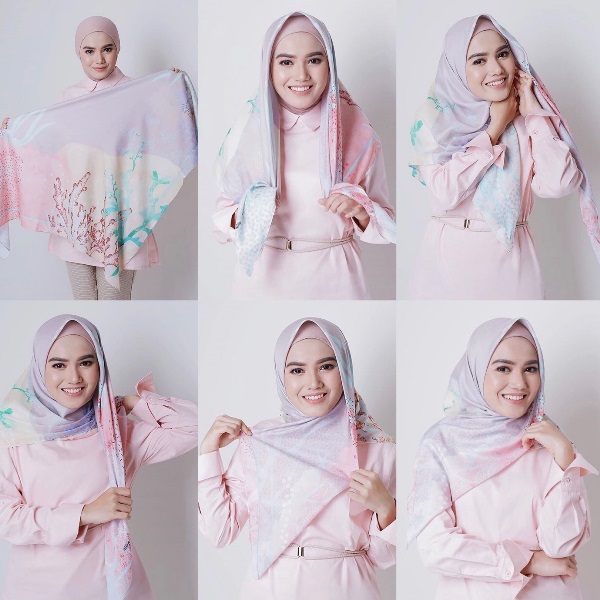 7 Tutorial Hijab Segi Empat yang Simpel Banget - parasayu.net