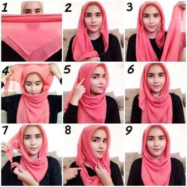 7 Tutorial Hijab Segi Empat yang Simpel Banget - parasayu.net