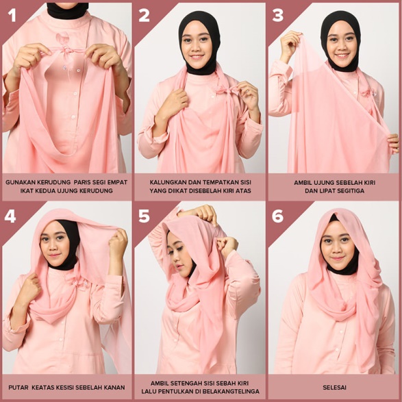 6 Tutorial Hijab Segiempat yang Mudah - parasayu.net