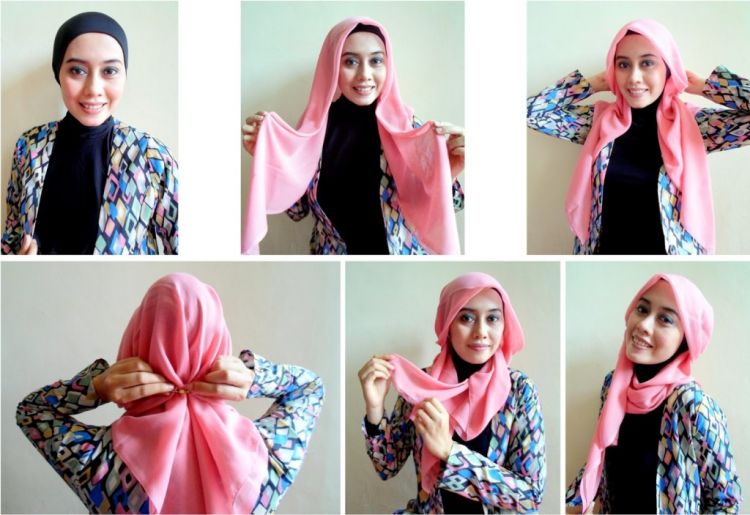 6 Tutorial Hijab Segiempat yang Mudah - parasayu.net