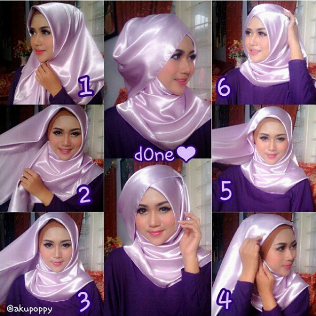 Tutorial Hijab yang Simpel dengan Kerudung Satin - parasayu.net